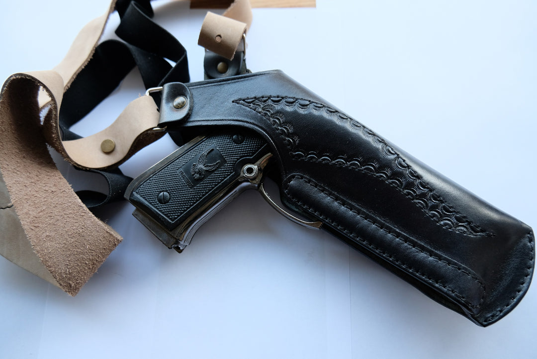 Vertical Shoulder Leather Holster for Browning Hi Power or 1911 – cal38
